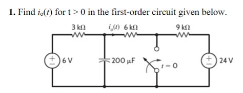 solved find io t ﻿for t 0 ﻿in the first order circuit