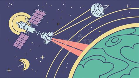 Satellite Dish Space Global Communication Vector Design Generative Ai Stock Vector