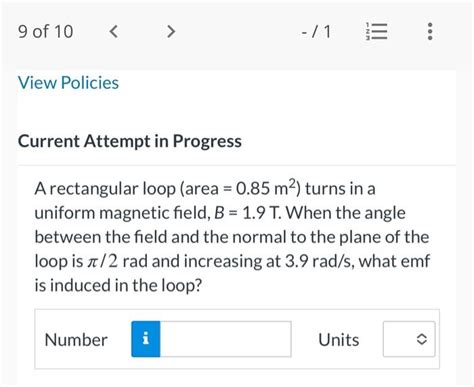 solved a rectangular loop area 0 85 m2 turns in a