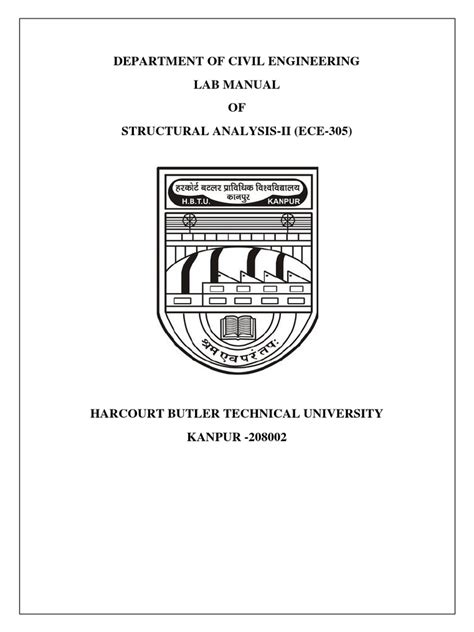 Structural Analysis Lab Manual Pdf Beam Structure Bending