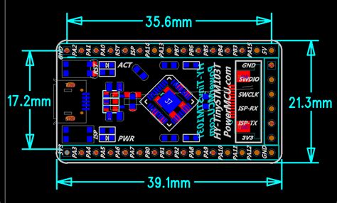 stm32f103tbu6 arm cortex m3 dev board watterott electronic