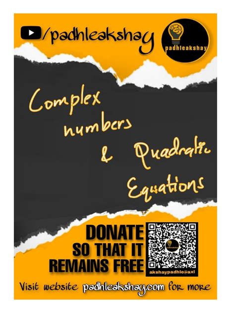 Complex Numbers And Quadratic Equations Class 11 Jee Pdf Quadratic Equation Numerical Analysis