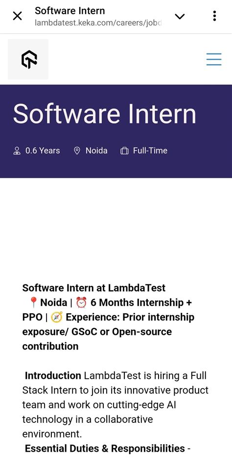 Internship Softwareintern Fullstackdeveloper Lambdatest Noidajobs