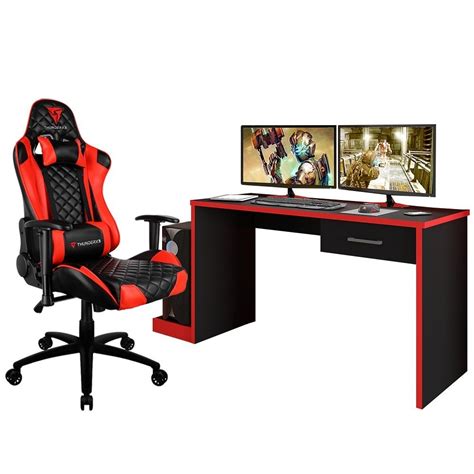 Kit Mesa Para Pc Gamer Horizon Com Cadeira Gamer Tgc H Thunderx