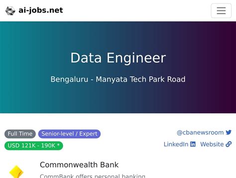 [hiring] data engineer in bengaluru manyata tech park road r ai ml jobs