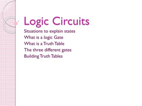 PPT Logic Circuits PowerPoint Presentation Free Download ID