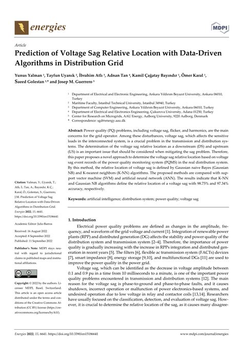 Pdf Prediction Of Voltage Sag Relative Location With Data Driven