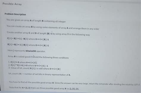 solved problem description you are given an array a of