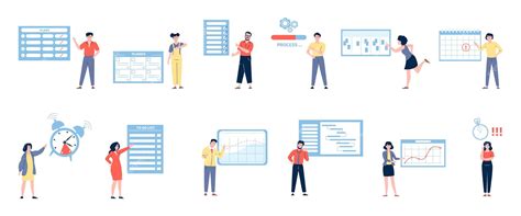 premium vector business people point and looking pointing on graphs