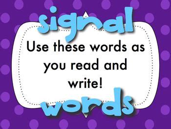 Text Structure Signal Words Anchor Charts By MegaSuper ESL TPT