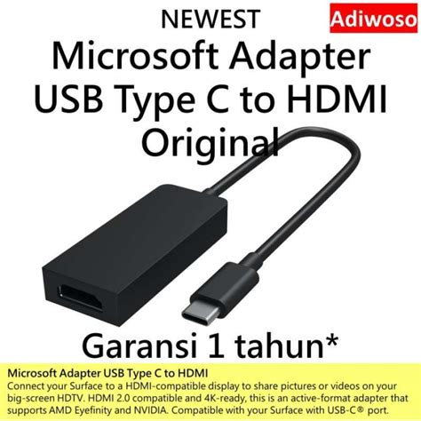 Jual Microsoft Surface USB Type C To HDMI Connector Di Seller Cullen Darrel Pegadungan Kota