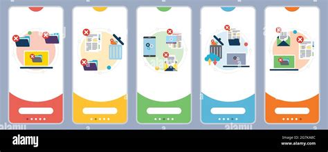Computer Trash Digital Documents And Cloud Computing Icons Concepts