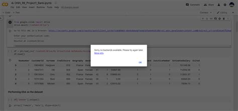 Unable To Get A Connection In Google Colab Stack Overflow