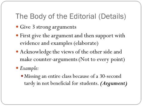 Writing An Editorial Body Of The Editorial Details Persuasive