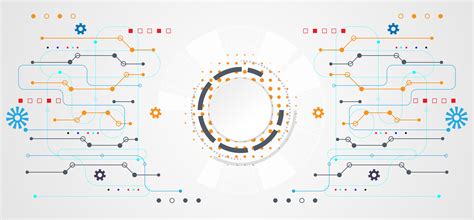 Abstract Technology Concept Circle White Digital On Hi Tech White Gray Background 518661 Vector