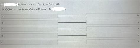 solved d ﻿if f ﻿is a function then f a b f a f b e