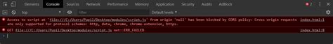 Javascript Why Does Console Throw A Error While Working With Modules