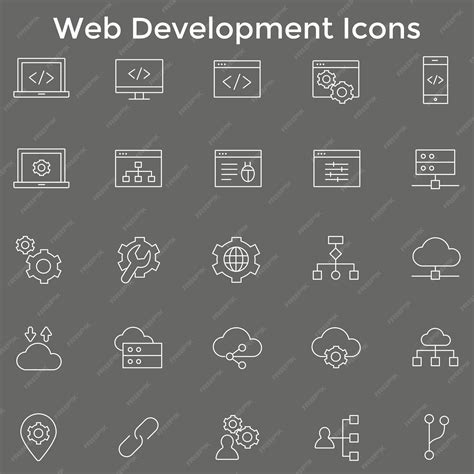 Разработка веб икон Html Css Javascript и Framework Векторная