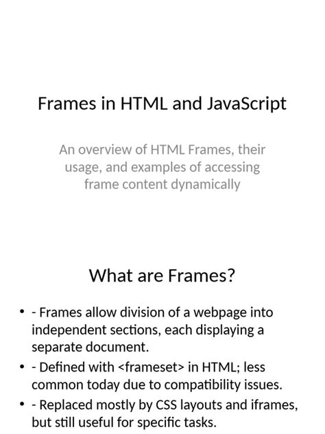 html frames presentation 1 pdf html software