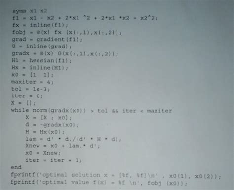 solved please find the error on the matlab code for steepest