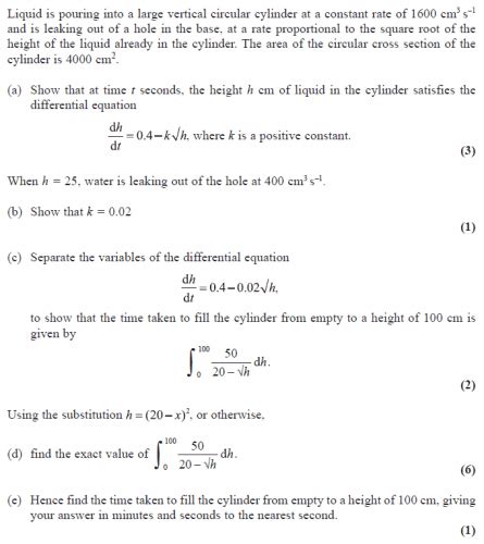 Exam Questions Forming Differential Equations ExamSolutions