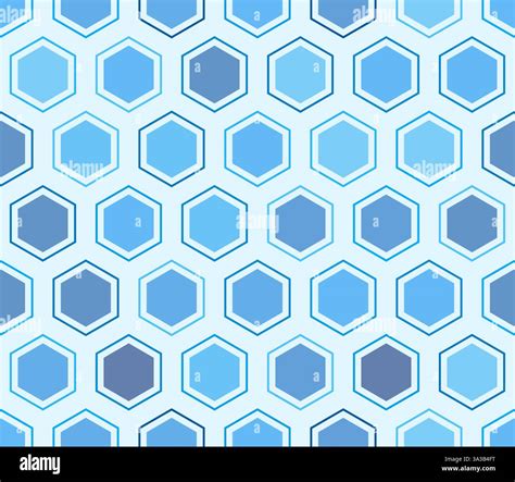 Geometric Pattern Hexagon Mosaic Cells With Padding And Inner Solid Cells Blue Color Tones