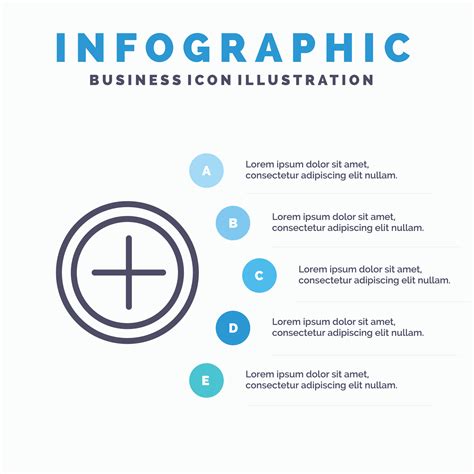 Interface Plus User Line Icon With 5 Steps Presentation Infographics