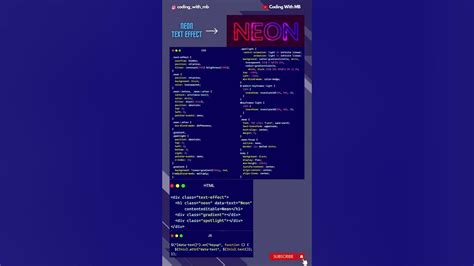 Neon Text Effect With Html Css And Javascript 3 Shorts Ytshorts Youtube