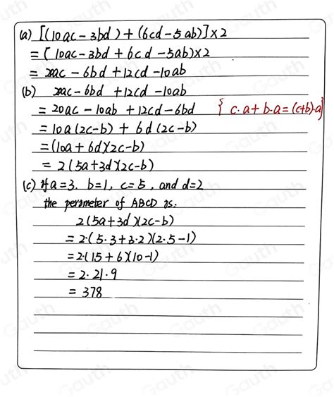 Solved The Length And The Width Of A Rectangle ABCD Are Ac Bd Cm And Cd Ab Cm