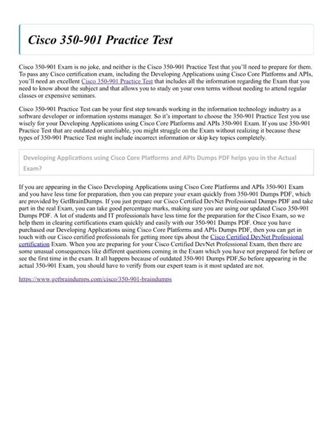 Ppt Cisco 350 901 Practice Test Powerpoint Presentation Free Download Id 11743563