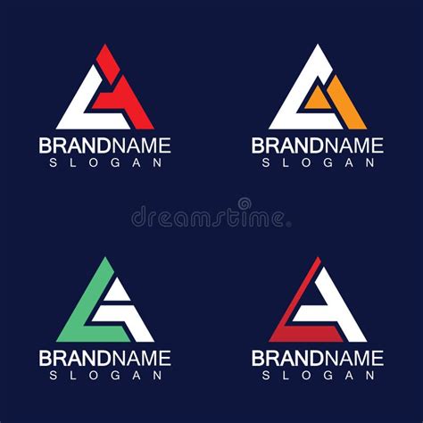 Creative Letter La Triangle Shape Monogram Logo Stock Vector Illustration Of Logo Simple