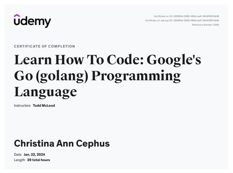 Christina Cephus On Linkedin Golang Udemycertification Softwaredevelopment Codingjourney