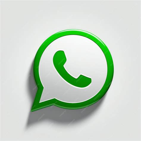 Realistic 3d Whatsapp Logoicon With Depth And Shadow Premium Ai