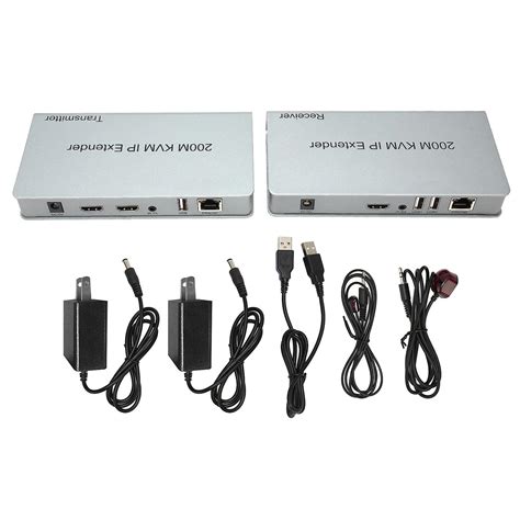 200m KVM IP Extender RJ45 HD Multimedia Interface KVM Over IP Extender With Wide IR TCP IPm By