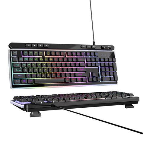 104 Keys Rgb Waterproof Membrane Gaming Wired Keyboard