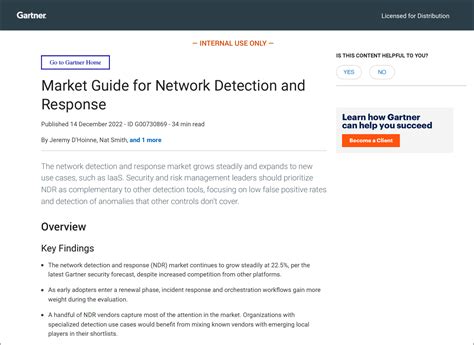 2023 Gartner® Market Guide For Network Detection And Response