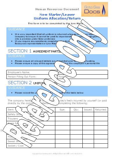 Gas Forms Uniform Allocation Return Form