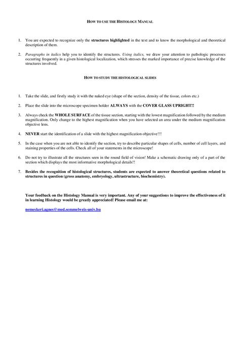 Nemeskeri Histologypdf Slides Histology Docsity