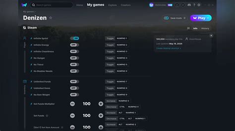 denizen — table for cheat engine [0 19 19] tables cheats