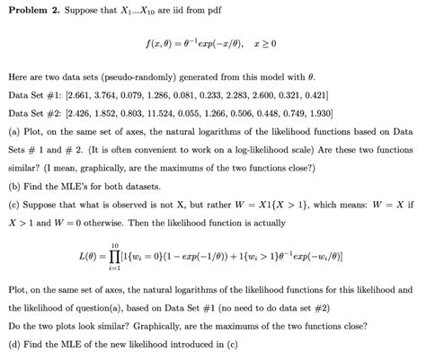 Solved Problem Suppose That X X Are Iid From Pdf Chegg Com