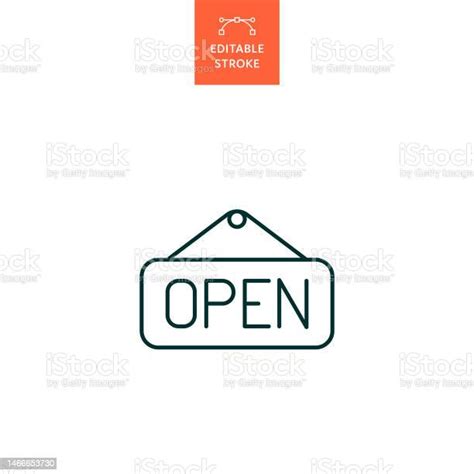 편집 가능한 획이 있는 사인 라인 아이콘을 엽니다 아이콘은 웹 디자인 모바일 앱 Ui Ux 및 Gui 디자인에 적합합니다 개념에 대한 스톡 벡터 아트 및 기타 이미지