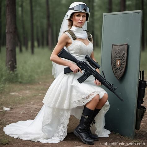 Warrior Bride In Combat Gear Stable Diffusion Online