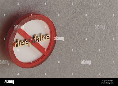 Beautiful Abstract Illustration Deepfake Forbidden Prohibiting Sign Prohibition Warning