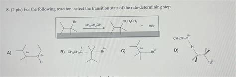 solved 2 ﻿pts ﻿for the following reaction select the