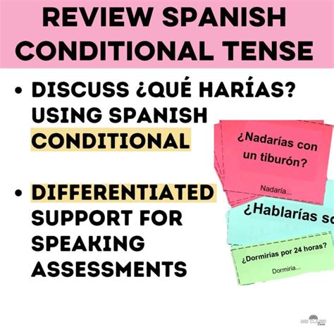 Conditional Tense Spanish Conversation Cards Mis Clases Locas