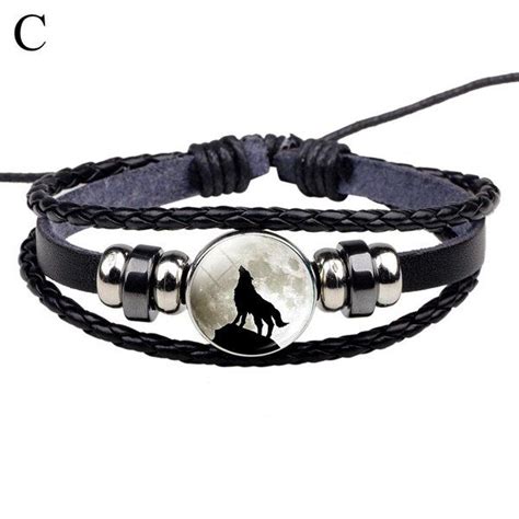 Buy One Get One Free Wolf Bracelet Wolf Stuff Black Leather Bracelet