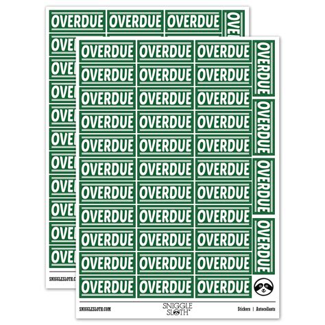 Overdue Payment Library Book Sticker Set Dark Green Matte Finish 15 Small Overdue Payment Library Book Sticker Set Dark Green Matte Finish 15 Small