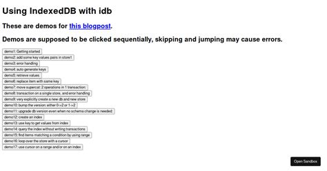 Idb Examples CodeSandbox