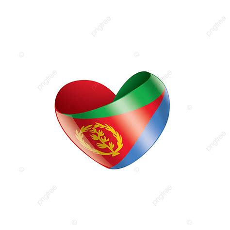 Eritrea National Flag Location Heart D Realistic Heart PNG And Vector With Transparent