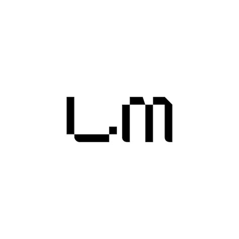 lm 모노그램 로고 디자인 문자 텍스트 이름 기호 흑백 로고 타입 알파벳 문자 간단한 로고 프리미엄 벡터